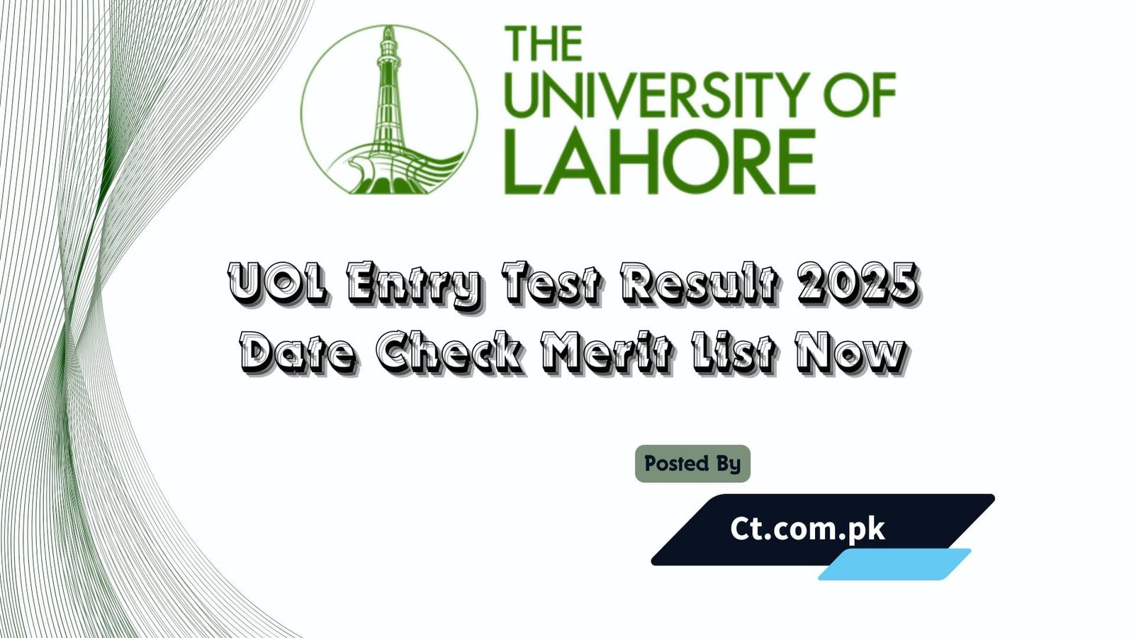 UOL Entry Test Result 2025 Date Check Merit List Now - CTS.COM.PK